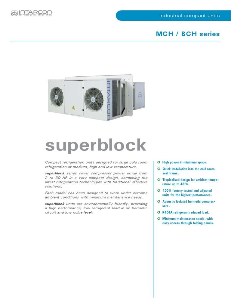 Superblock: MCH / BCH Series | PDF | Gas Compressor | Refrigeration