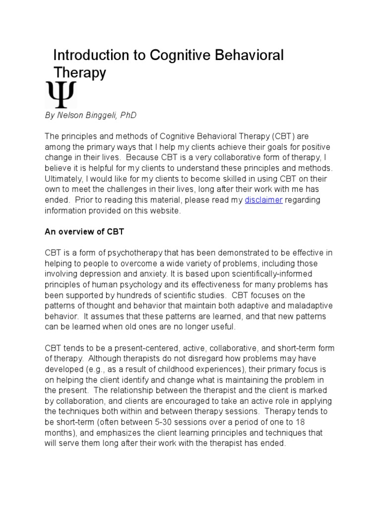 CBT Guide for Clients | PDF
