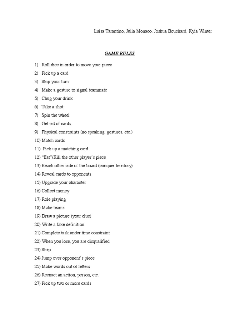 Game Rules | PDF | Gaming | Tabletop Games