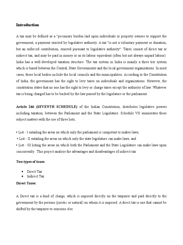 Article 246 (SEVENTH SCHEDULE) of The Indian Constitution, Distributes ...