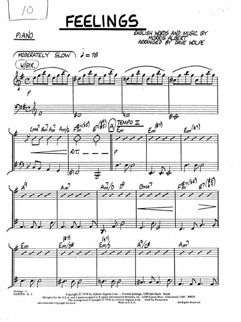 Feelings - Full Big Band - Wolpe - Score | PDF