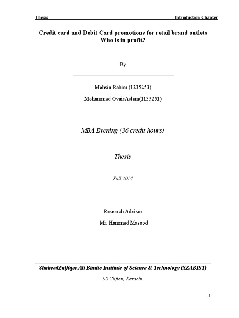 Proposal Thesis, Debit Card and Credit Card Promotions | Download Free ...