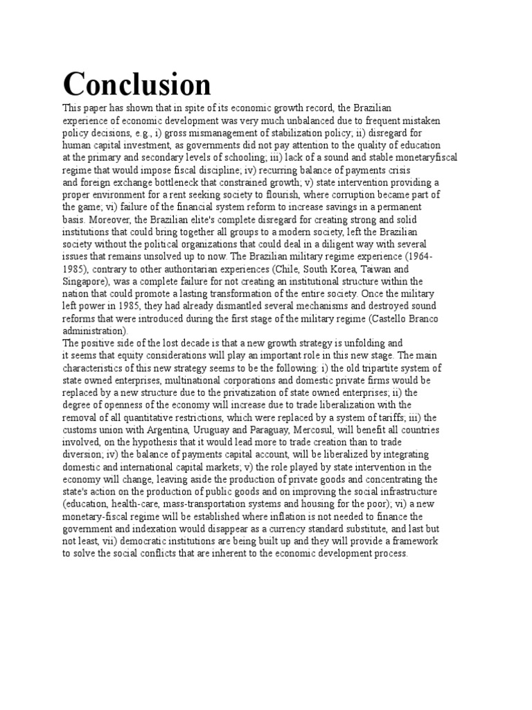 Conclusion | PDF | Economic Growth | Balance Of Payments