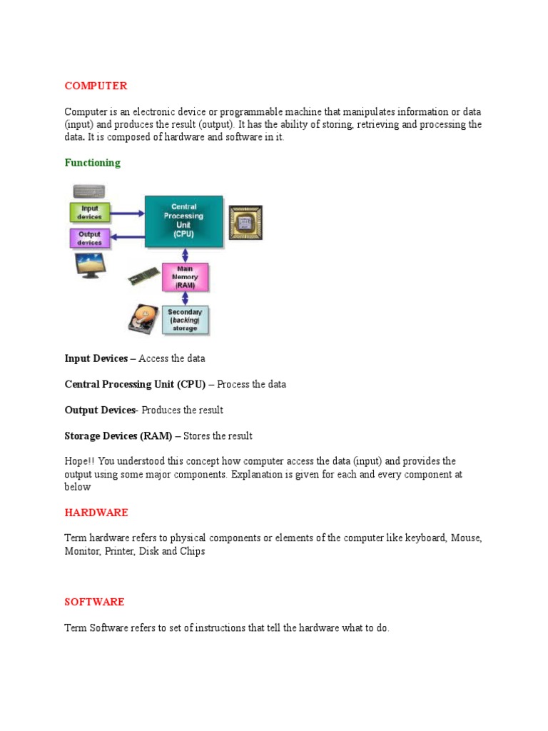 Computer: Functioning | PDF | Read Only Memory | Computer Hardware