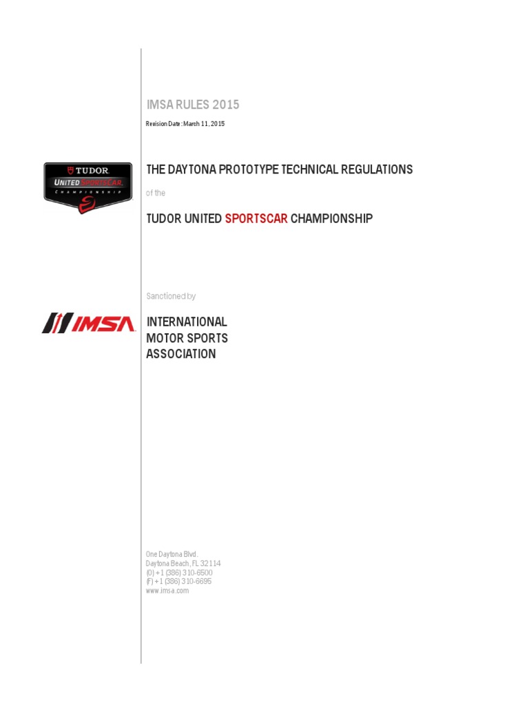 2015 IMSA Technical Regulations | PDF | Suspension (Vehicle) | Turbocharger