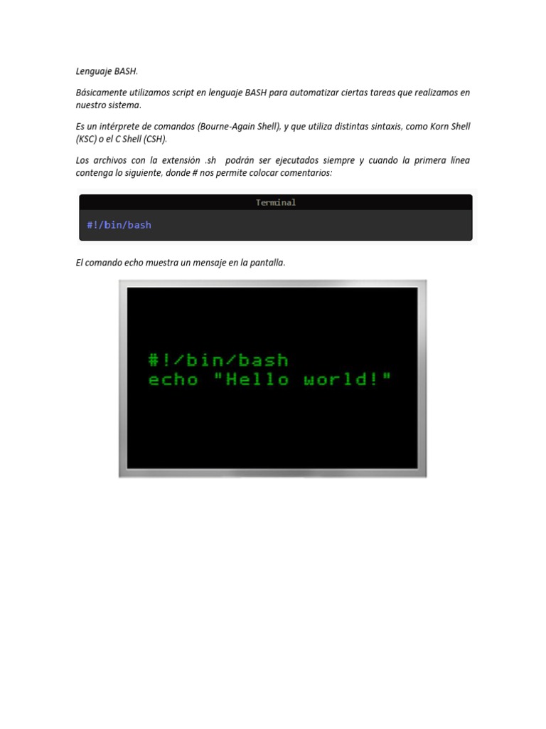 Lenguaje BASH, Crontab | PDF | Archivo de computadora | Arquitectura de Computadores