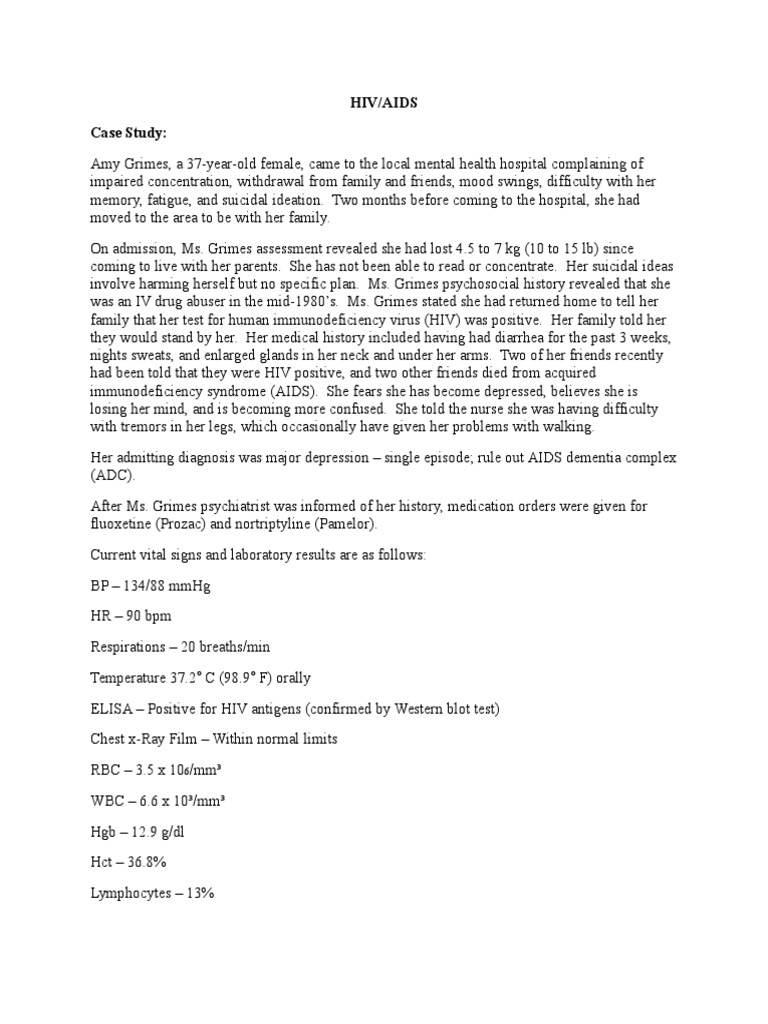 Hiv-Sle Case Study | PDF | Hiv/Aids | Pneumonia