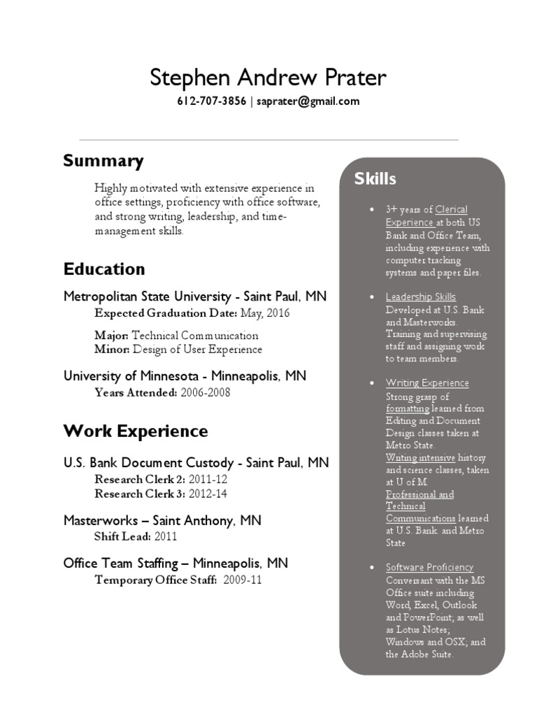 Stephen Andrew Prater: Skills | PDF | Business