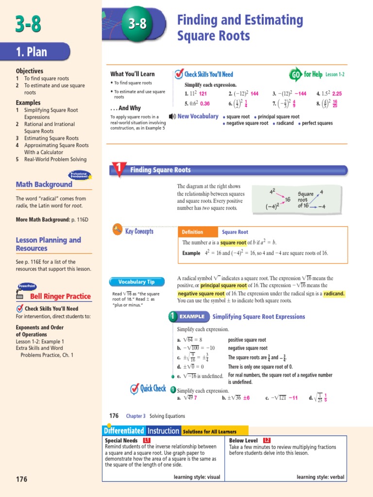 Finding and Estimating Square Roots | PDF | Square Root | Rational Number