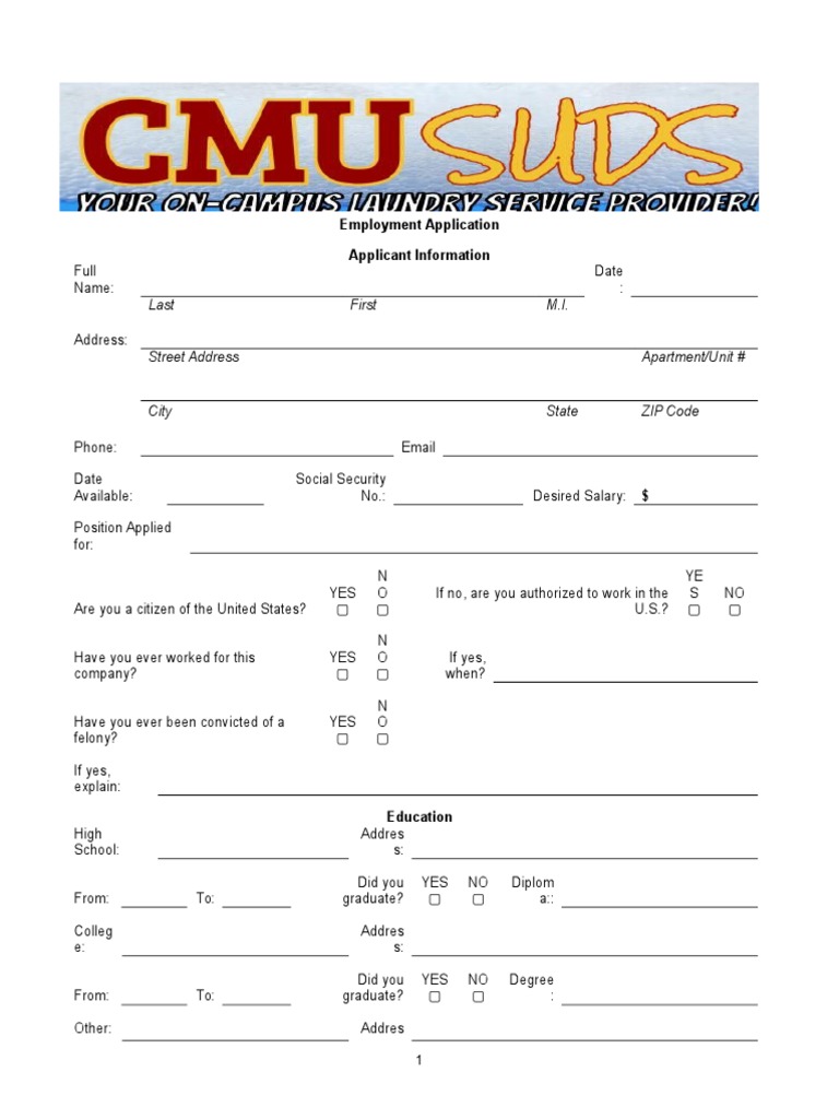 Employmentapplication | PDF | Career & Growth