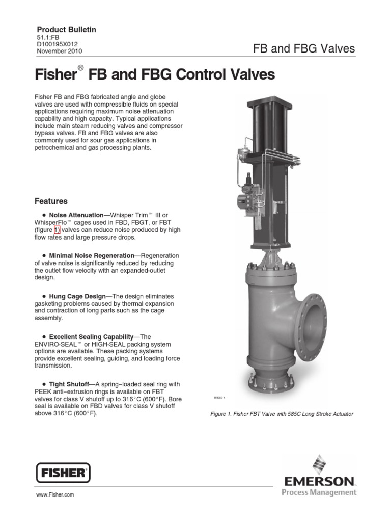 Fisher FB and FBG Control Valves Guide | PDF | Valve | Gas Technologies