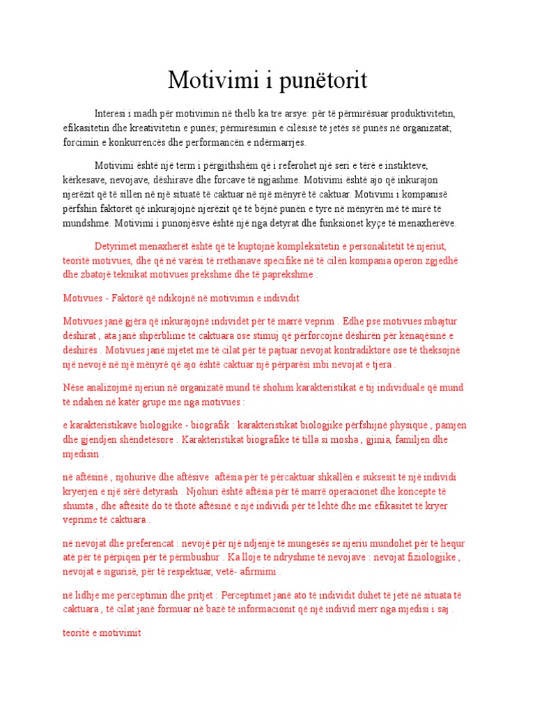 Motivimi I Punëtorëve | PDF