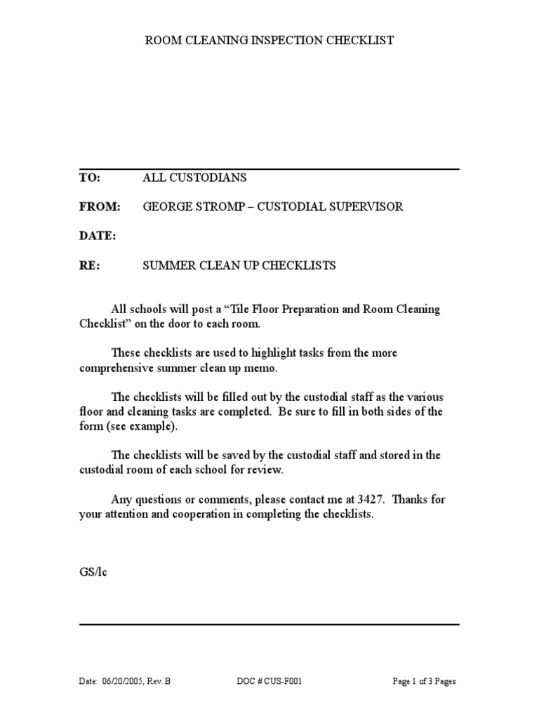 2043room Cleaning Inspection Checklist-151 | PDF | Building Engineering ...