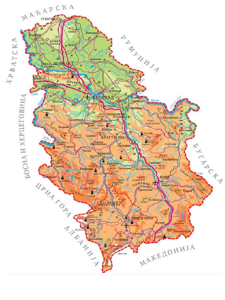 Geografska Karta Srbije 4 Razred | PDF