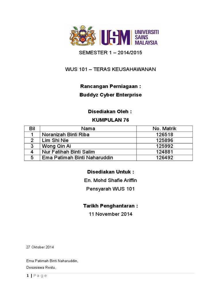 Laporan Profil Usahawan | PDF