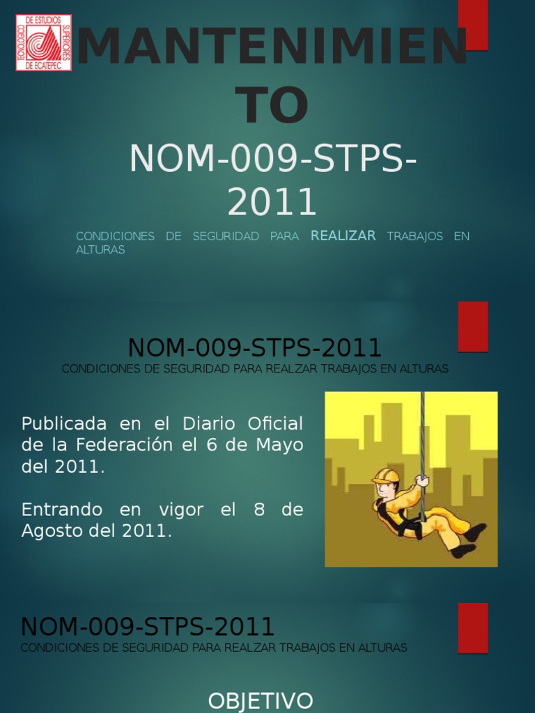 Nom 009 Stps 2011 (Presentación) | PDF | La seguridad | Primeros auxilios