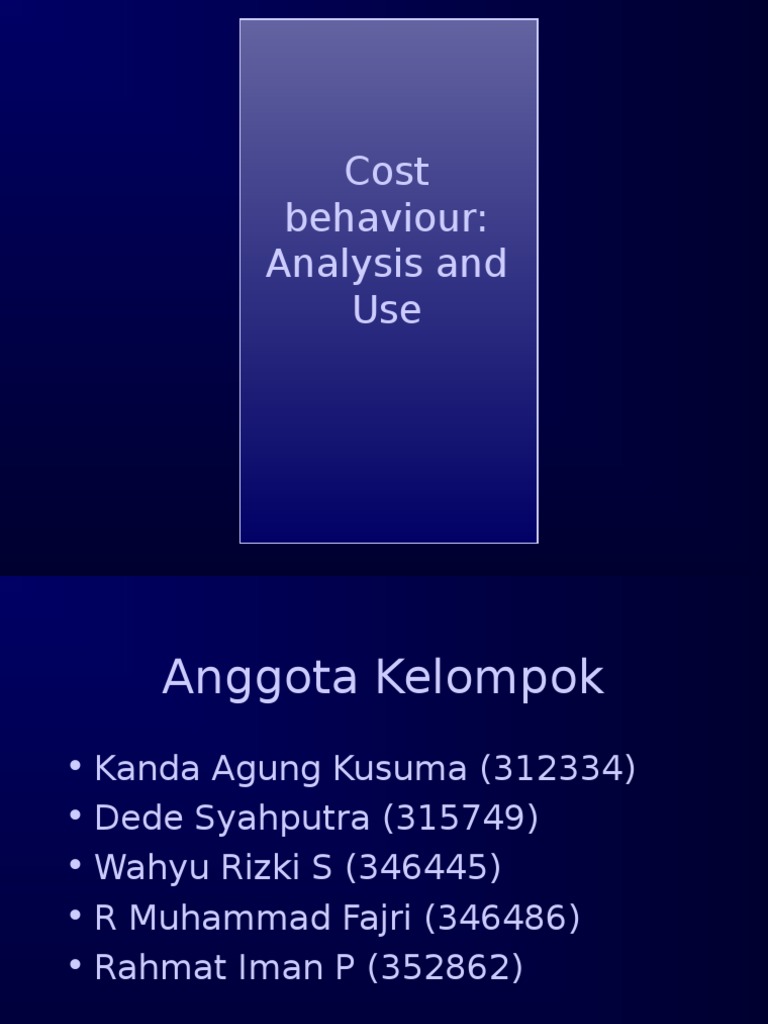 Cost Behaviour: Analysis and Use | PDF | Least Squares | Regression Analysis