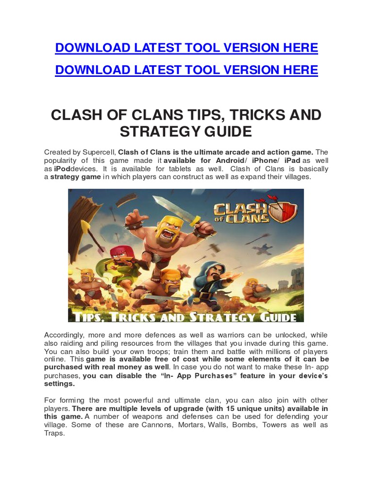Clash of Clans Tips and Strategy Guide | PDF | Video Games | Gaming