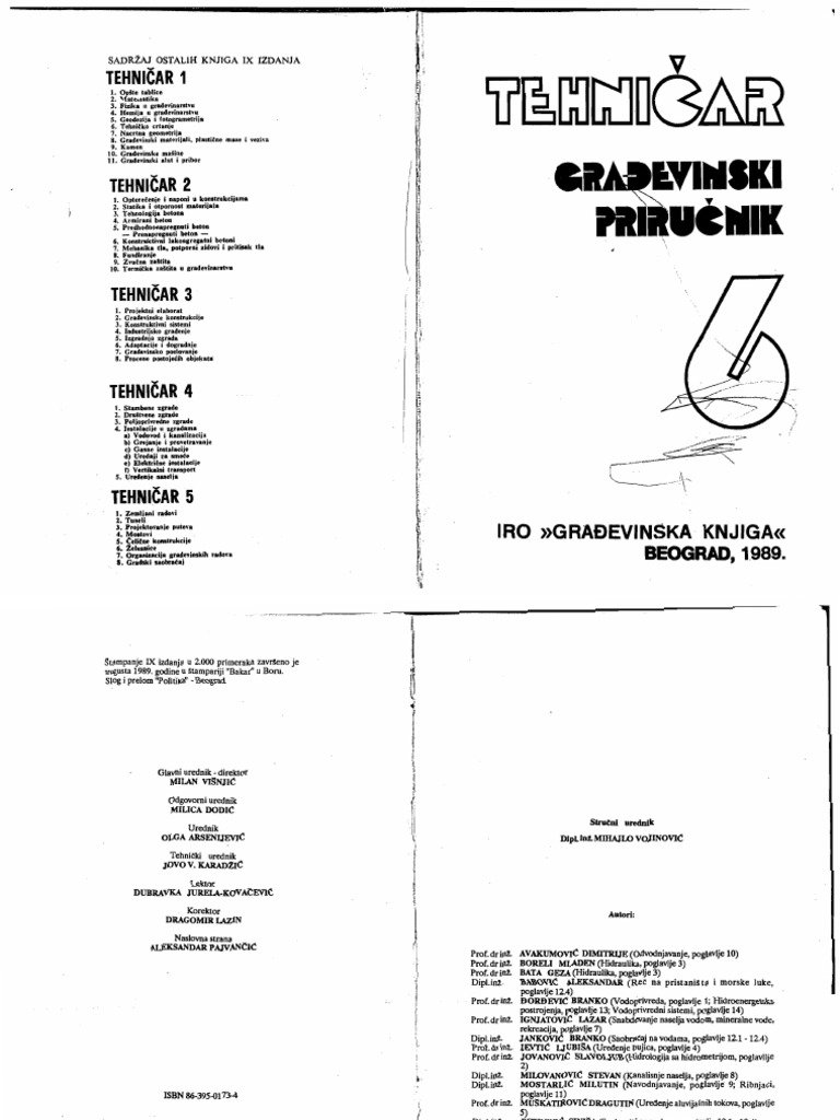 Tehnicar 6 Gradjevinski Prirucnik | PDF