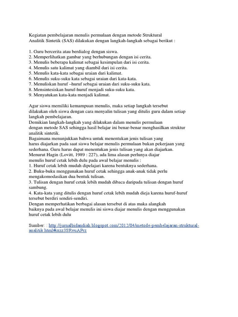 Langkah-Langkah Metode SAS (Sintak) | PDF