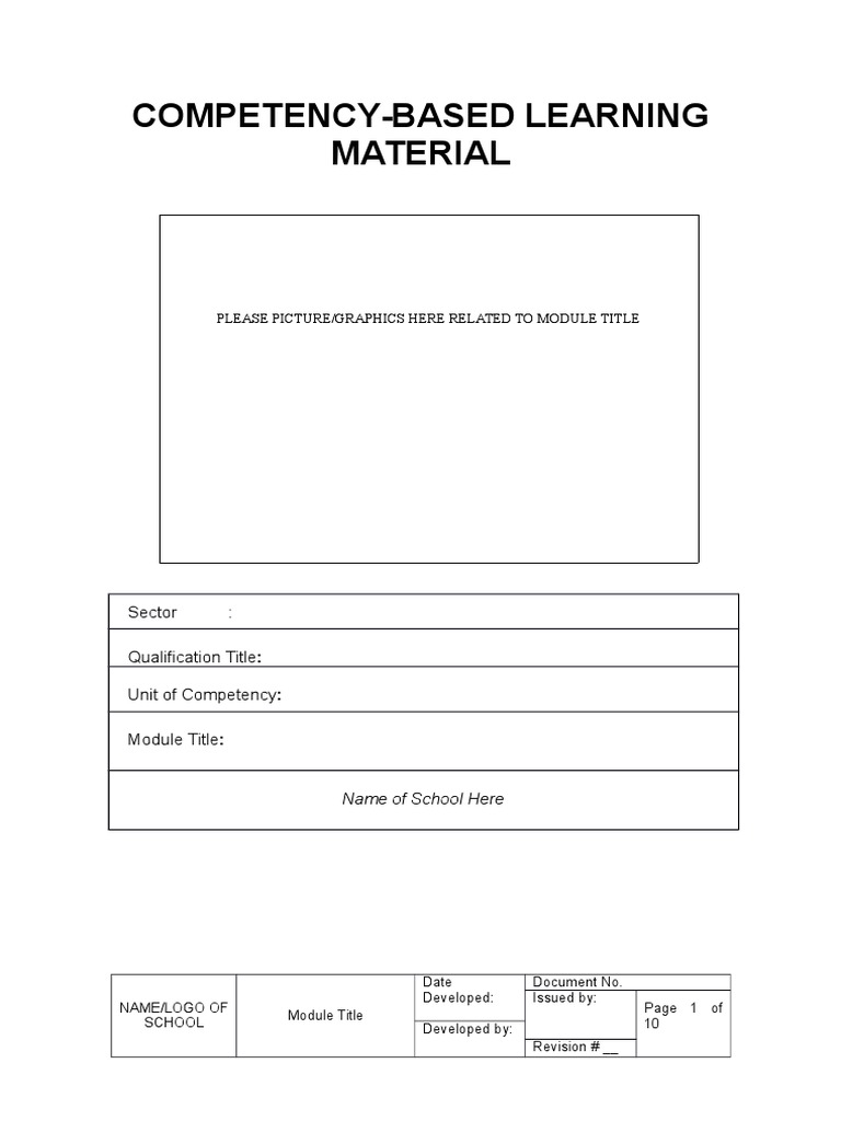 CBLM Format Template | PDF | Educational Assessment | Curriculum