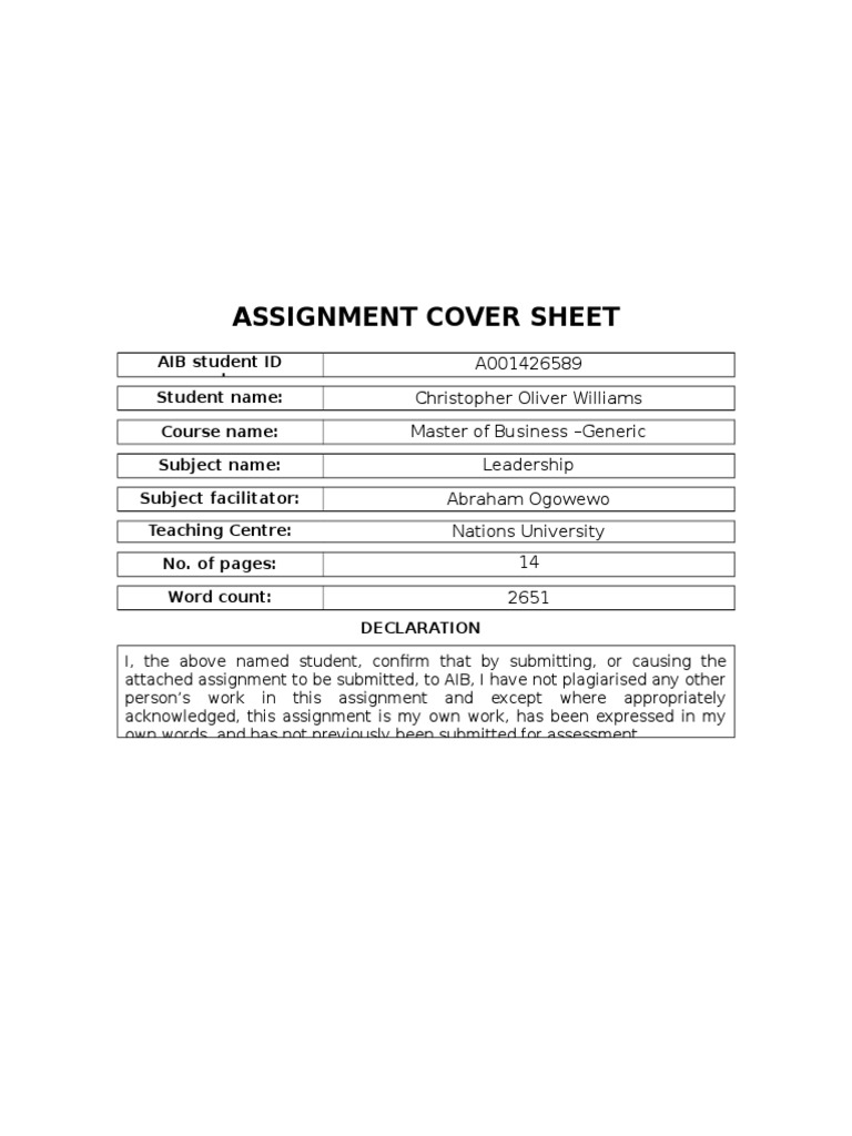 Leadership Assignment | PDF | Apple Inc. | Leadership