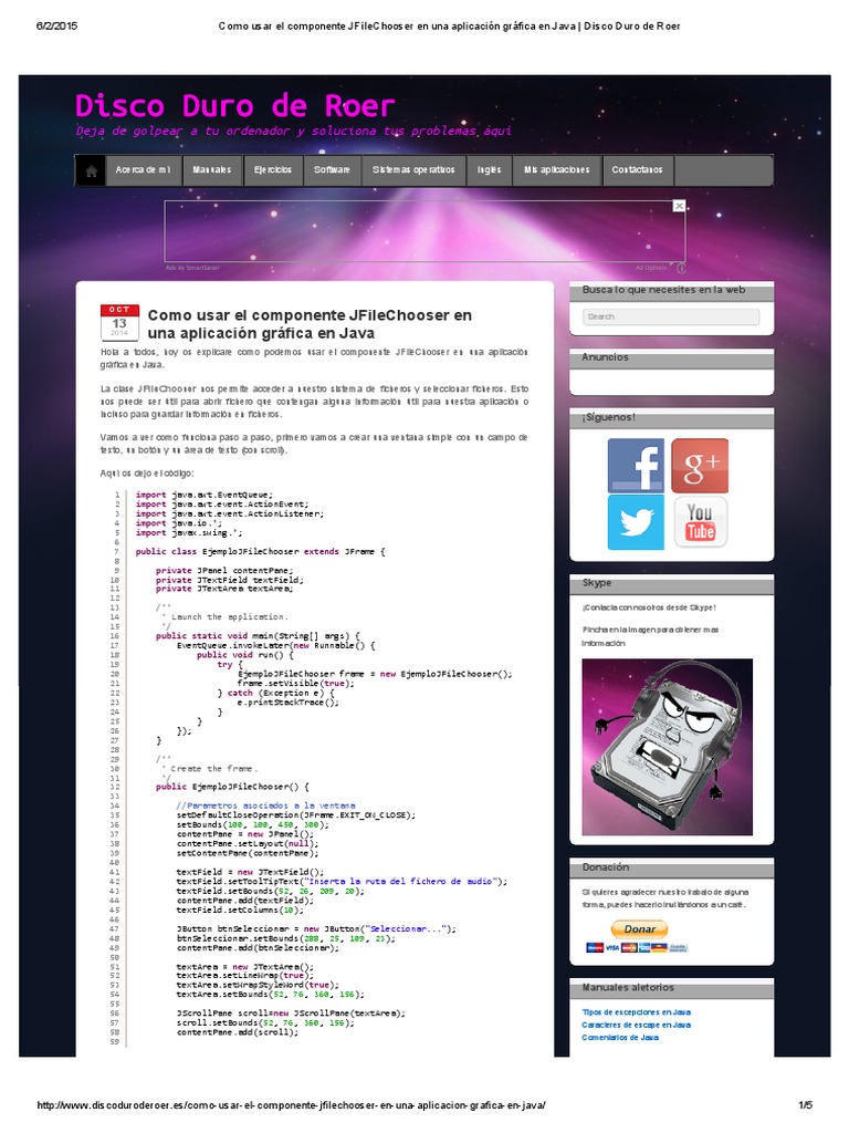 Como Usar El Componente JFileChooser en Java | PDF | Java (lenguaje de ...