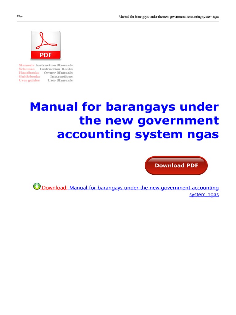 Barangay Manual for NGAS Implementation | PDF | Non Governmental ...