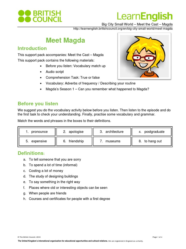 Meet Magda | PDF | Vocabulary