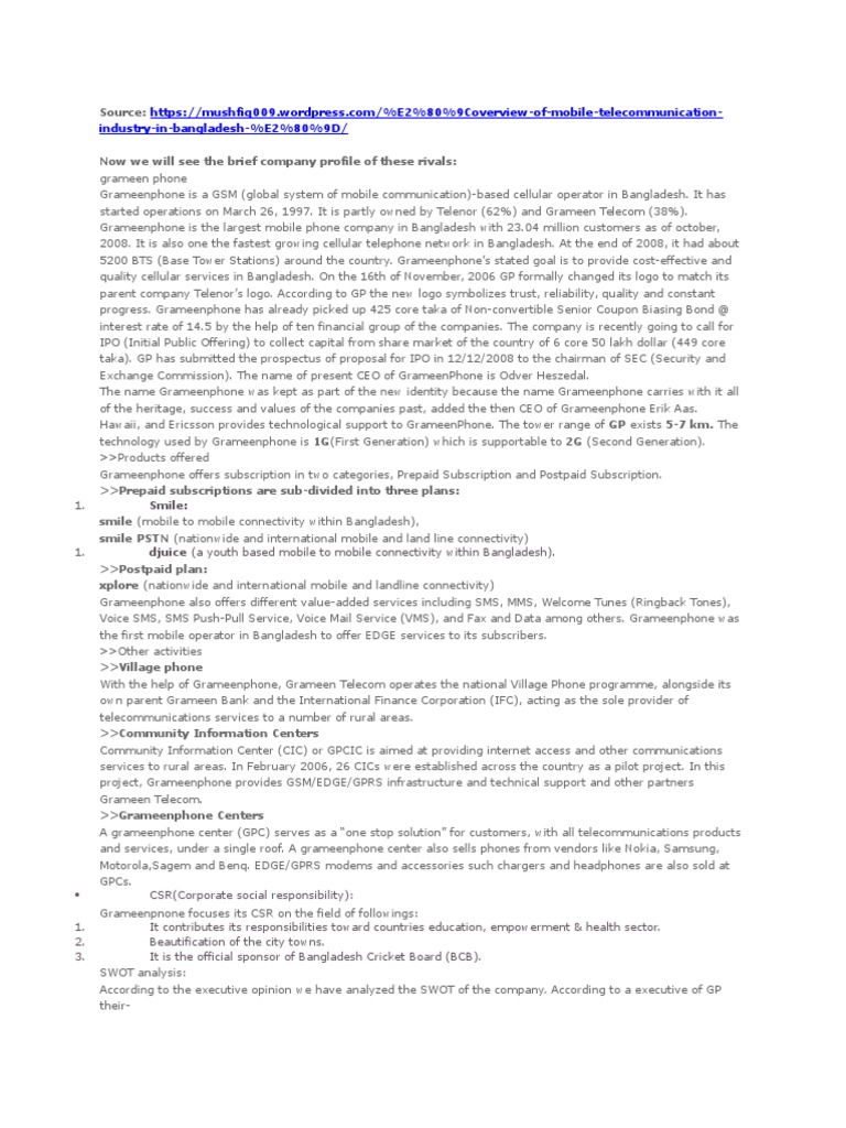 Swot Analysis | PDF | Telecommunications | Wireless