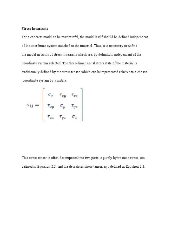 Stress Invariants | Coordinate System | Stress (Mechanics)