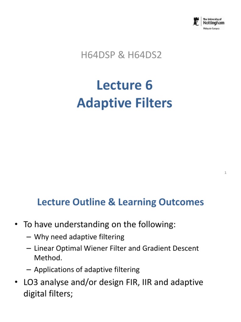 Adaptive Filtering Techniques for Noise Reduction | PDF | Mathematical ... Adaptive Filtering Techniques for Noise Reduction | PDF | Mathematical ...
