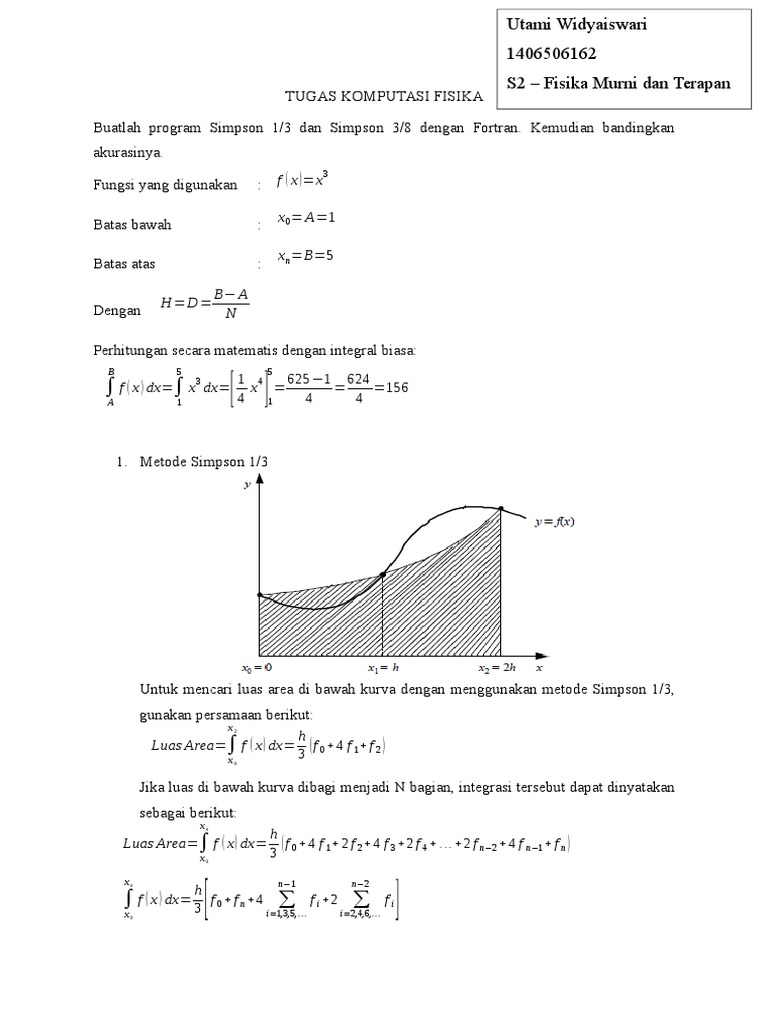 Laporan Metode Simpson | PDF | Metode & Bahan Ajar | Sains & Matematika