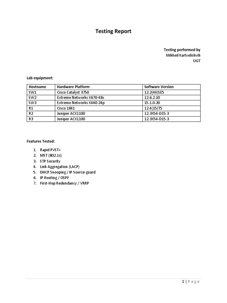Extreme Networks Switches Test Report | Download Free PDF | Internet ...