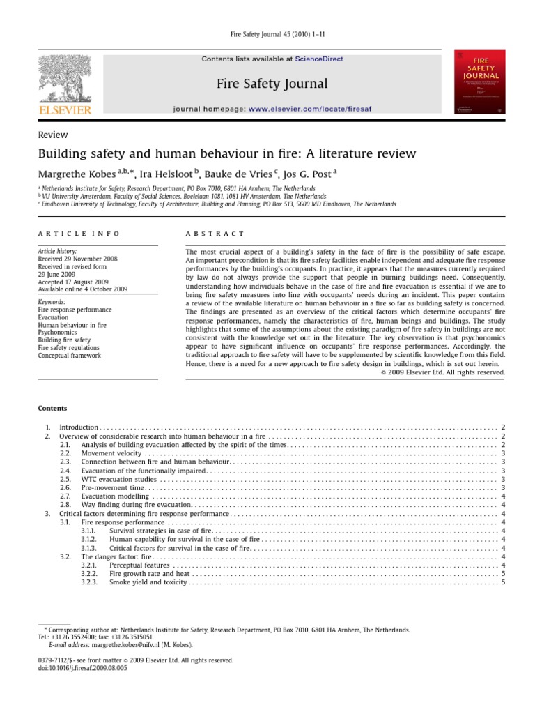 Building Safety and Human Behaviour in Fire A Literature Review ...