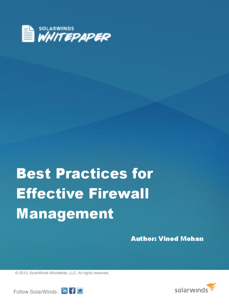 Best Practices For Effective Firewall Management | PDF | Firewall ...