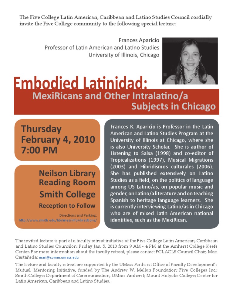 Frances Aparicio Lecture | PDF | Academia | Further Education