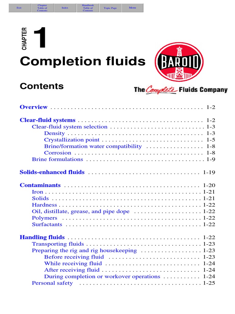 Completion Fluids Baroid | PDF | Sodium Chloride | Potassium Chloride