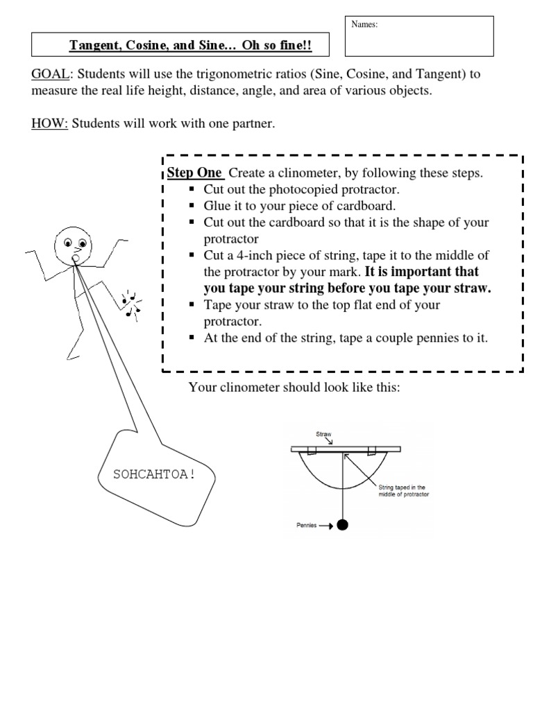 Creative Clinometer Trigonometry Project | PDF | Trigonometric ...