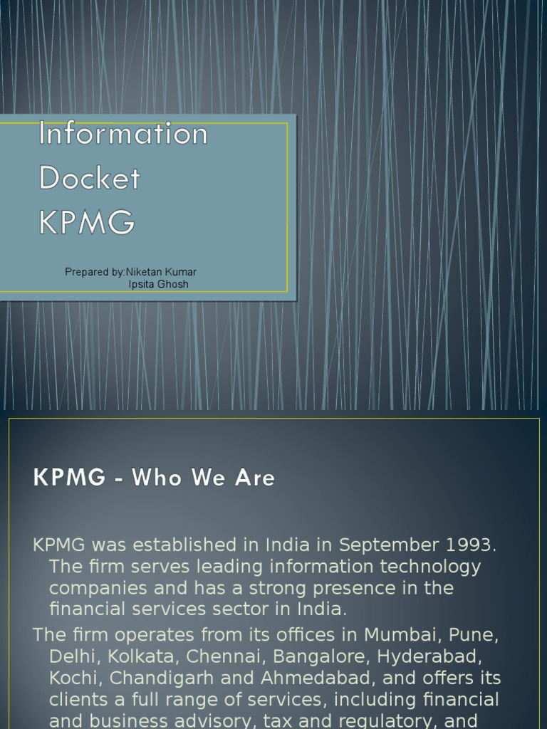 KPMG Company Overview Docket Template | PDF | Business | Business Economics