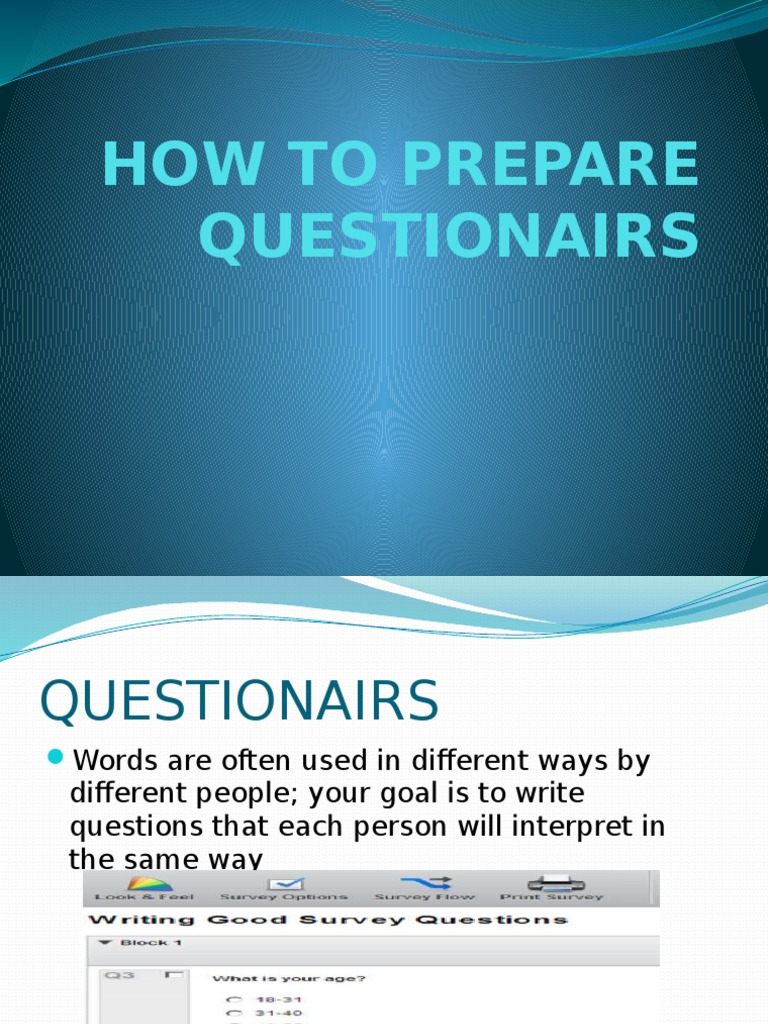How To Prepare Questionairs | PDF | Survey Methodology | Questionnaire