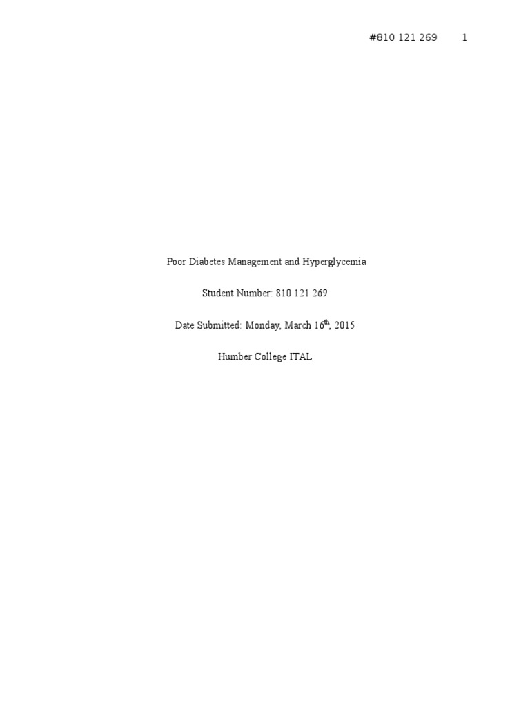 Concept Map Paper Steve Naraine | PDF | Hyperglycemia | Diabetes Management