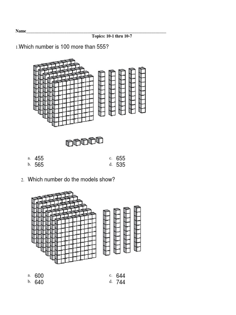 Math Assessment 2nbt2 | PDF | Career & Growth