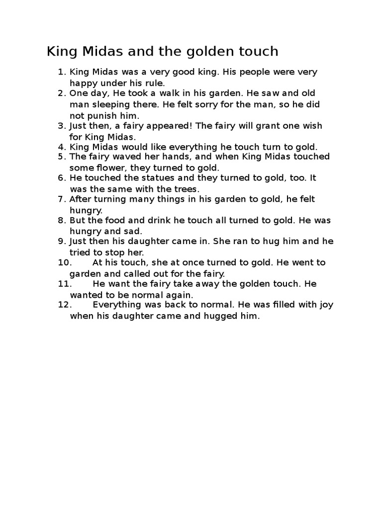 King Midas and The Golden Touch 2 | PDF