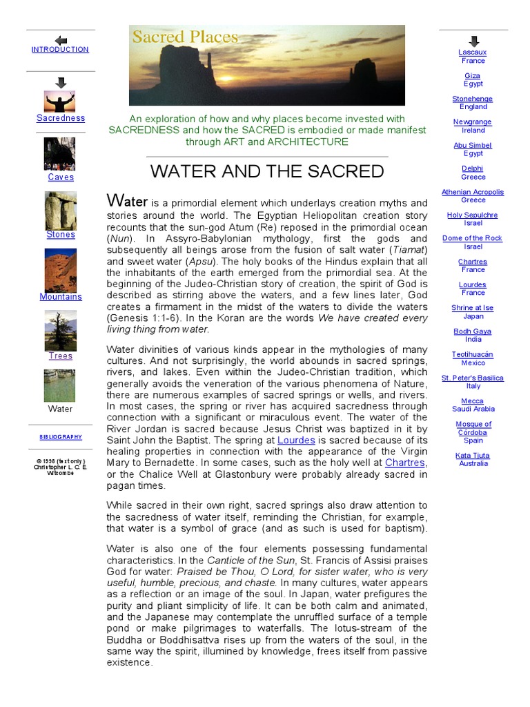 Sacred Places: Water and The Sacred | PDF | Sacred | Spa
