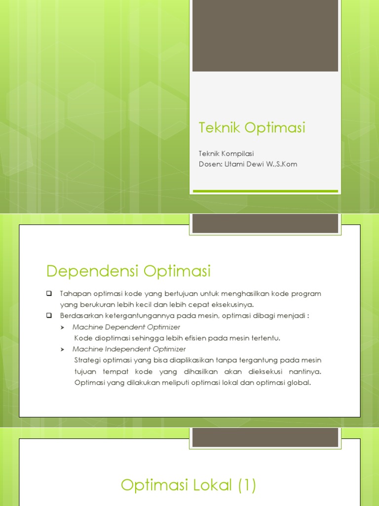 Teknik Optimasi | PDF