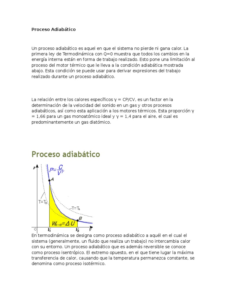 Proceso Adiabático | PDF | Calor | Ciencia de los materiales