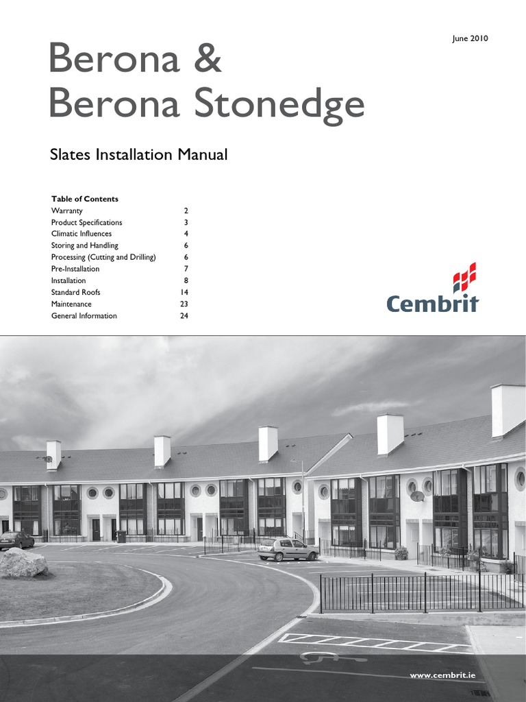 Cembrit Berona Installation Guide | PDF | Slate | Roof