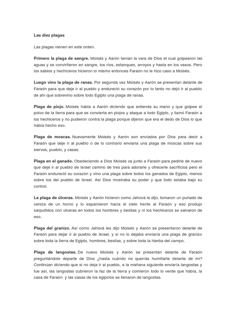 Las Diez Plagas | PDF | Personas | Biblia