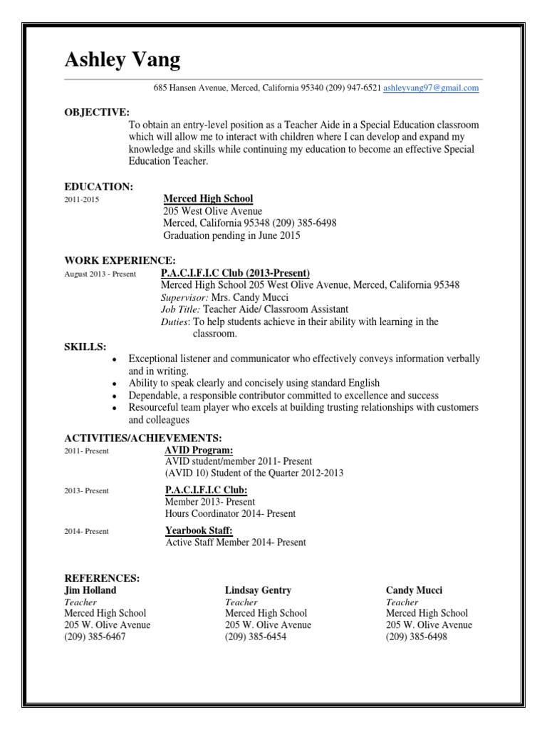 Ashley Vang Resume | PDF | Career & Growth | Social Science